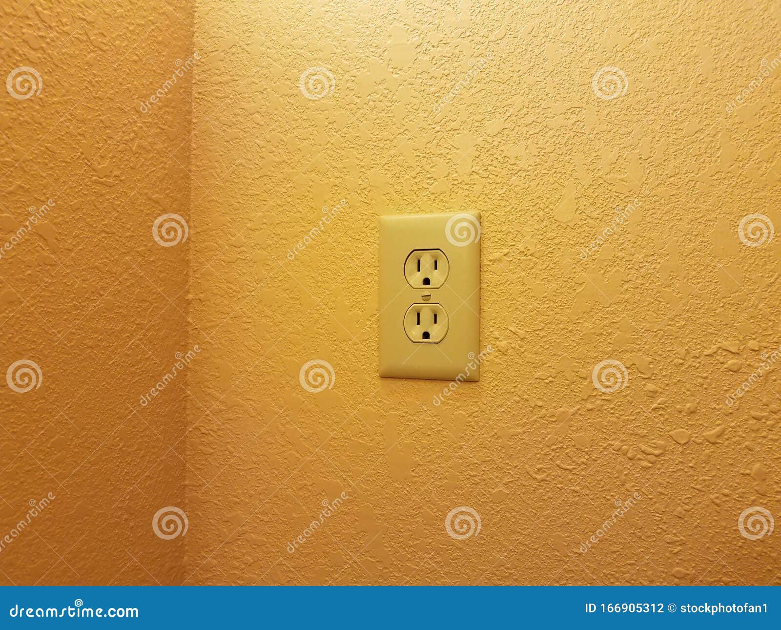 Electrical Outlet on Orange or Yellow Painted Wall Stock Photo - Image ...