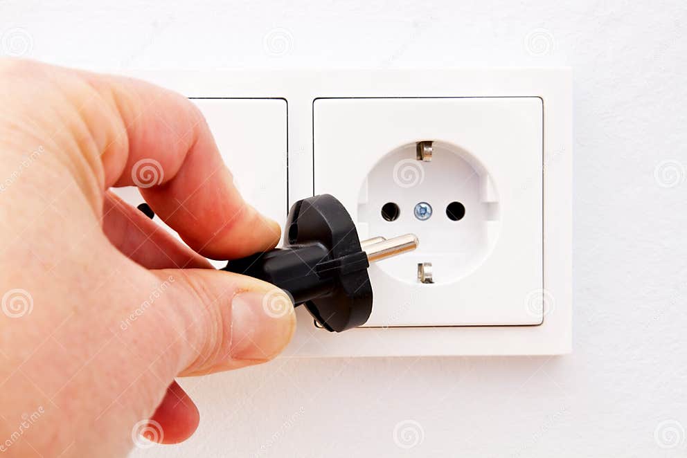 Electrical Outlet with Plug Stock Photo - Image of current, socket ...