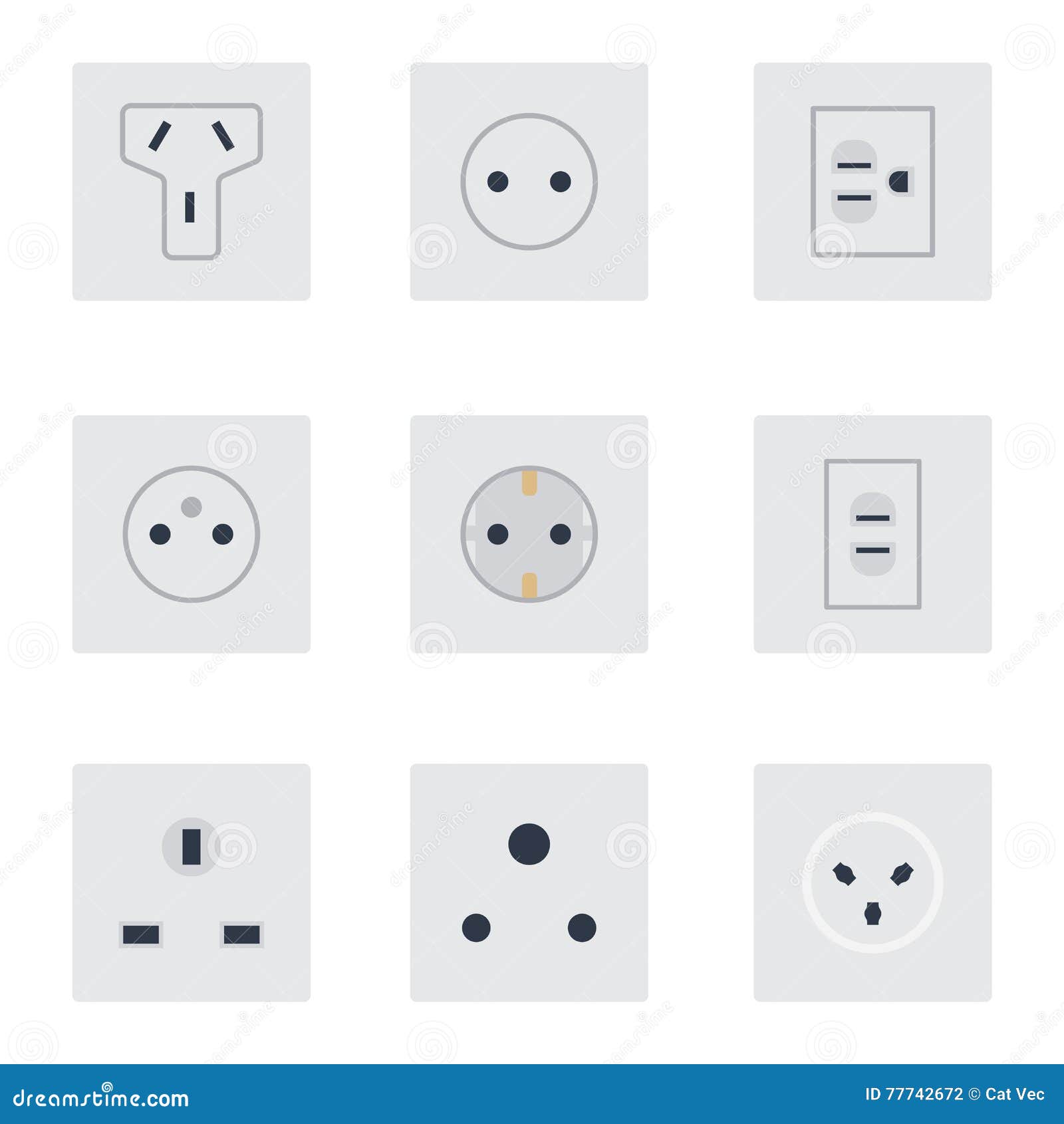 Electrical Outlet Plug Vector Illustration. Stock Vector - Illustration ...