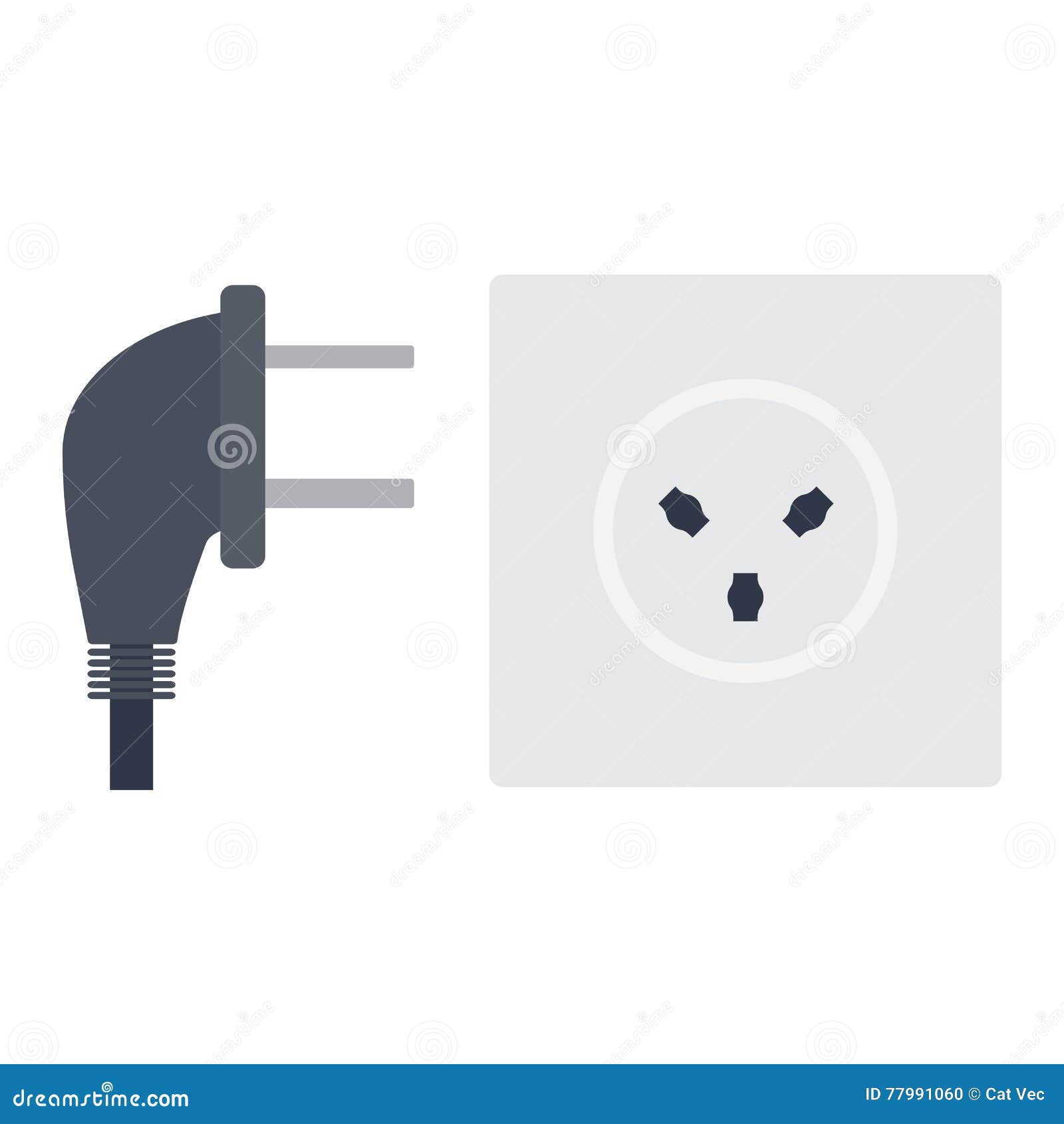 Electrical Outlet Plug Vector Illustration. Stock Vector - Illustration ...