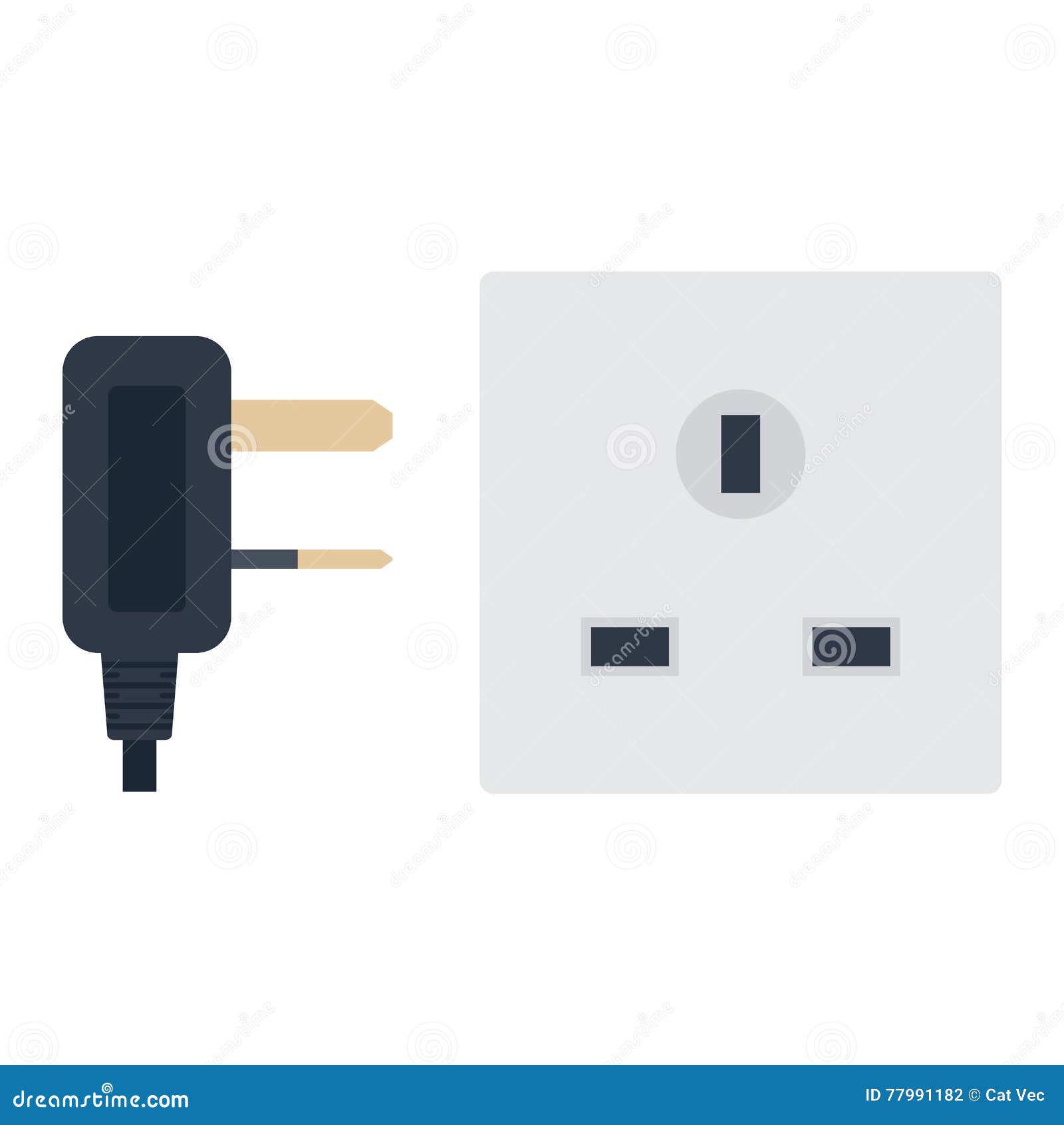 Electrical Outlet Plug Vector Illustration. Stock Vector - Illustration ...