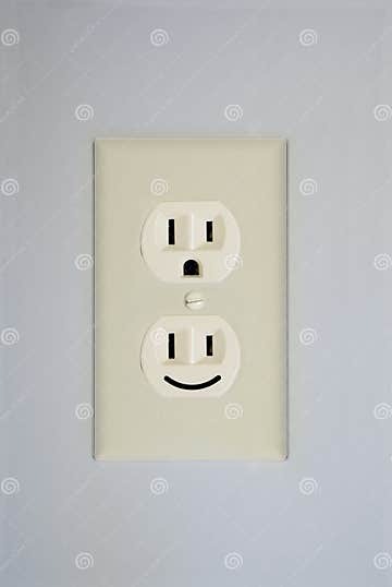 Electrical Outlet Smiley Face Stock Photo - Image of wall, light: 12350222
