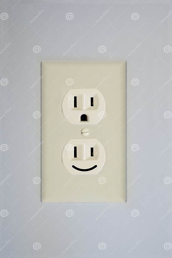 Electrical Outlet Smiley Face Stock Photo - Image of wall, light: 12350222