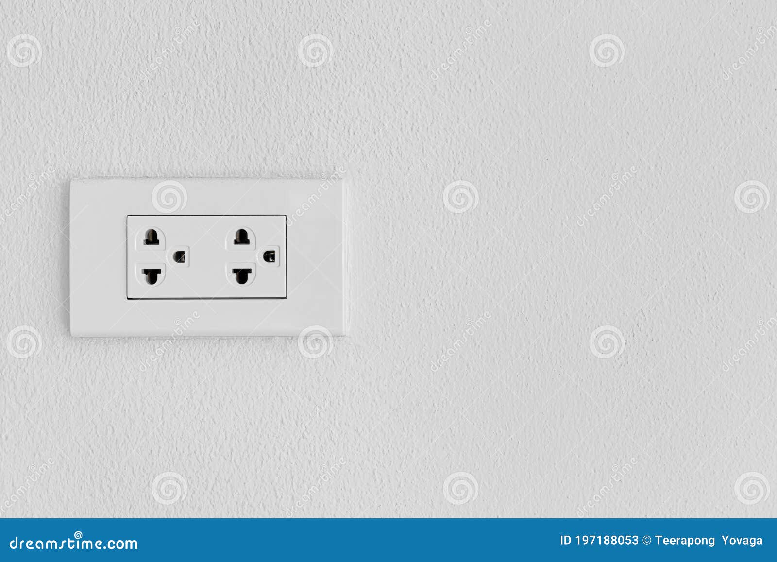 Electrical Outlet on Wall Loft Style, Power Plug on White Concrete Wall ...