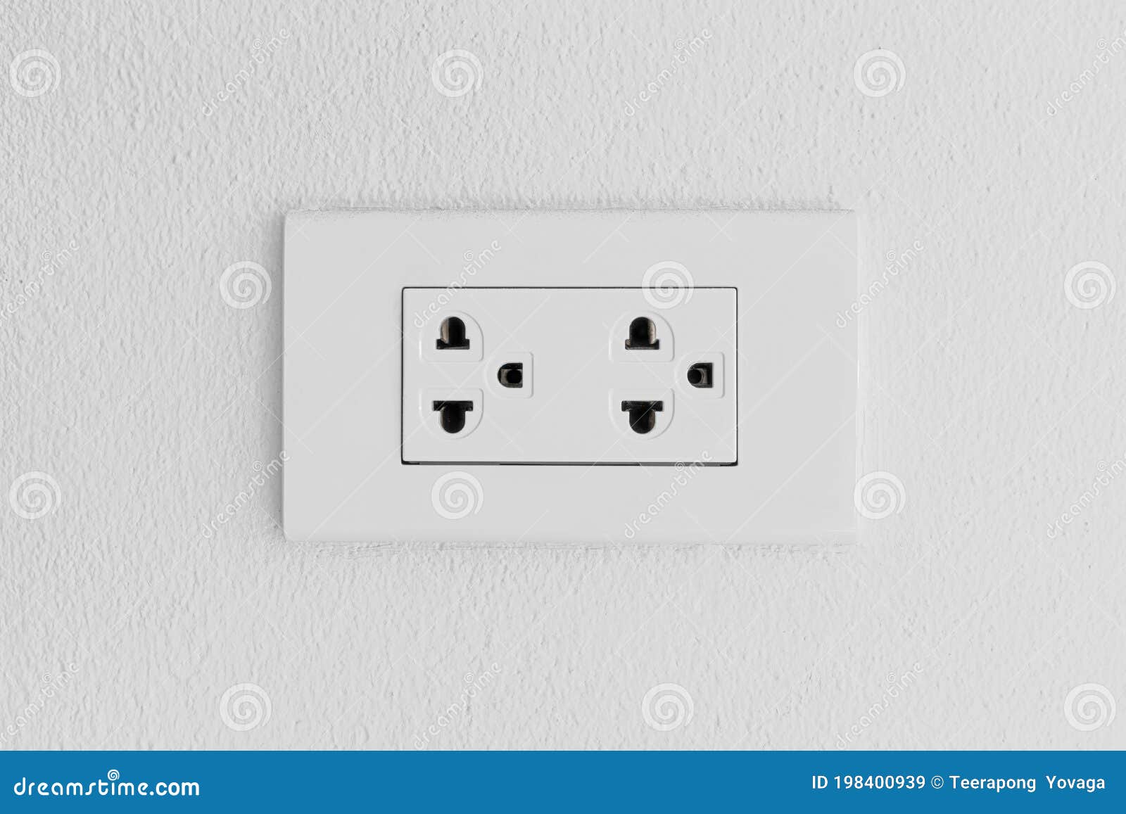Electrical Outlet on Wall Loft Style, Power Plug on White Concrete Wall ...