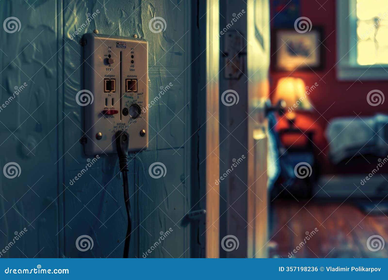 An Electrical Outlet on a Wall in a Modern Room Setting Stock Photo ...