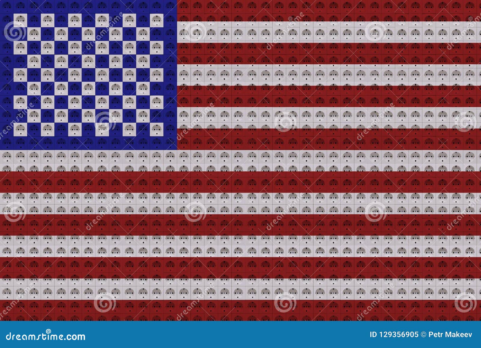Electrical Outlets in the Colors of the Flag of USA Stock Image - Image ...