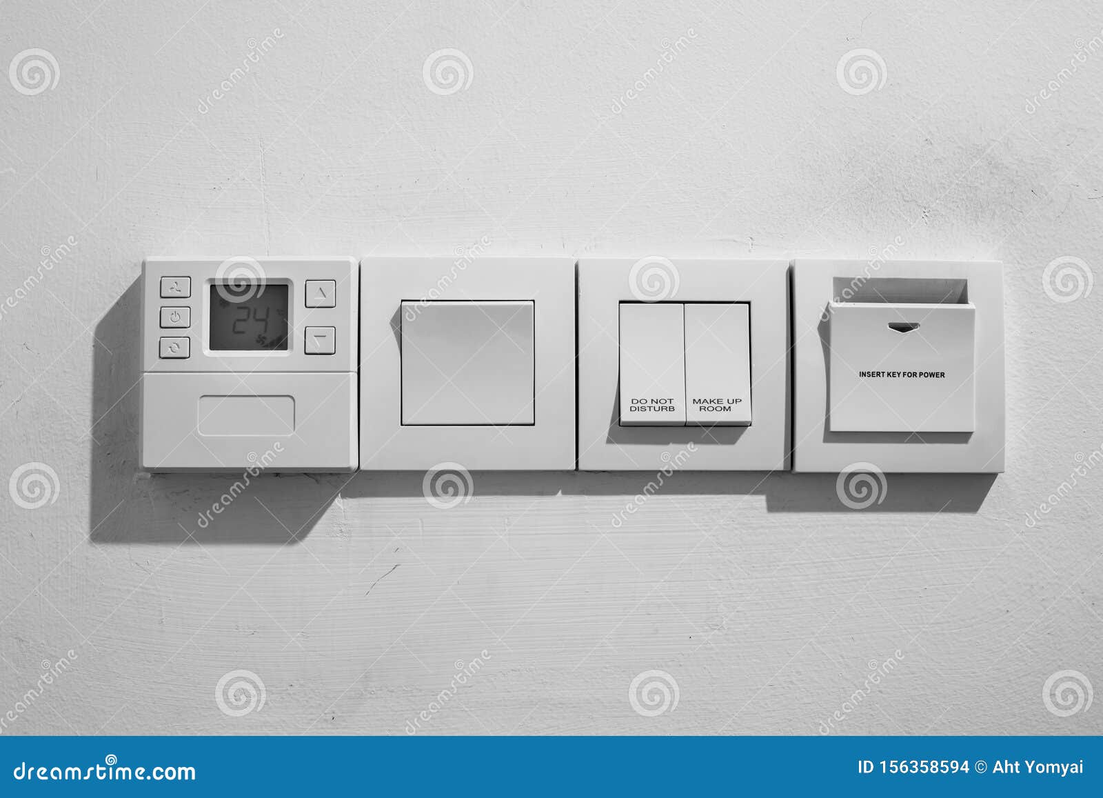 Electrical Outlets and Light Switches Stock Photo - Image of button ...