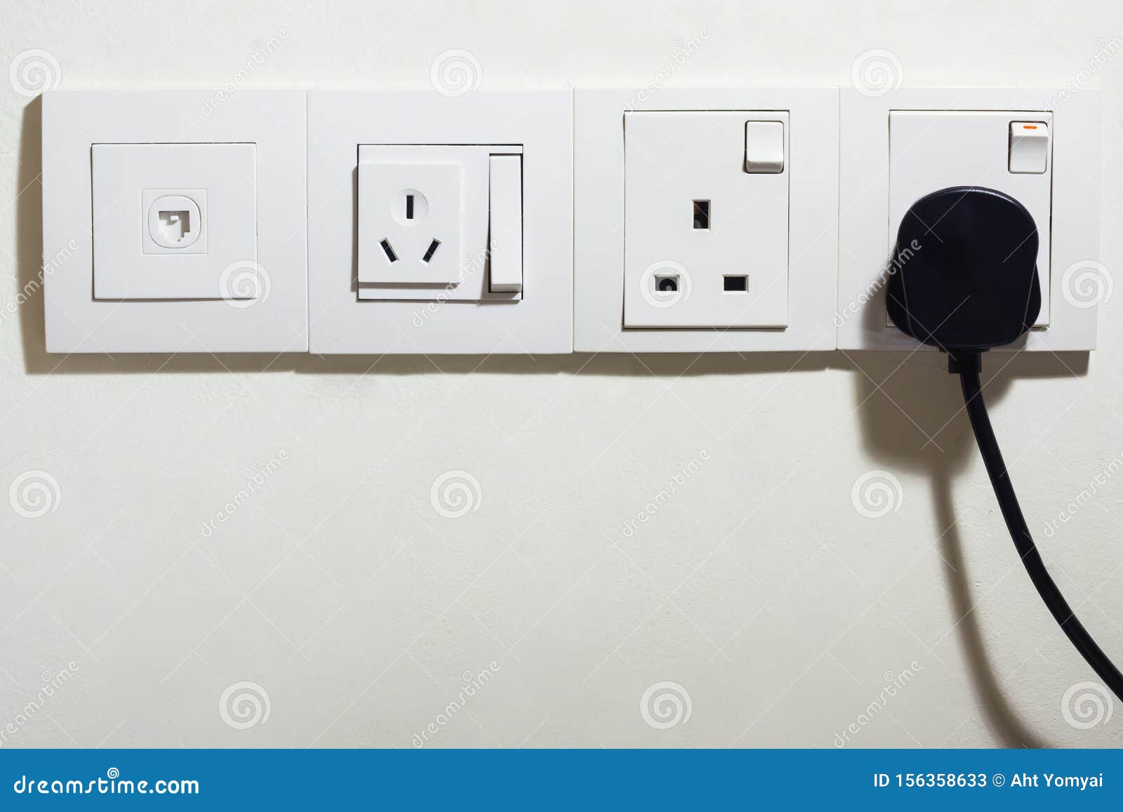 Electrical Outlets and Light Switches Stock Image - Image of current ...