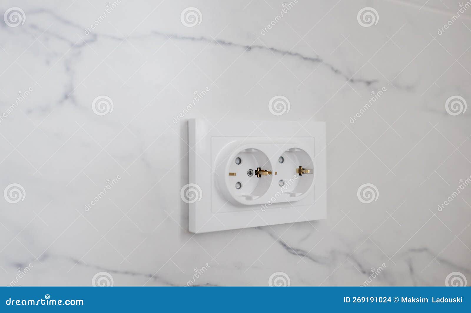 Electrical Outlets Mounted on Wall Stock Photo - Image of socket ...