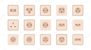 Electrical Outlets or Receptacles Collection Stock Illustration ...