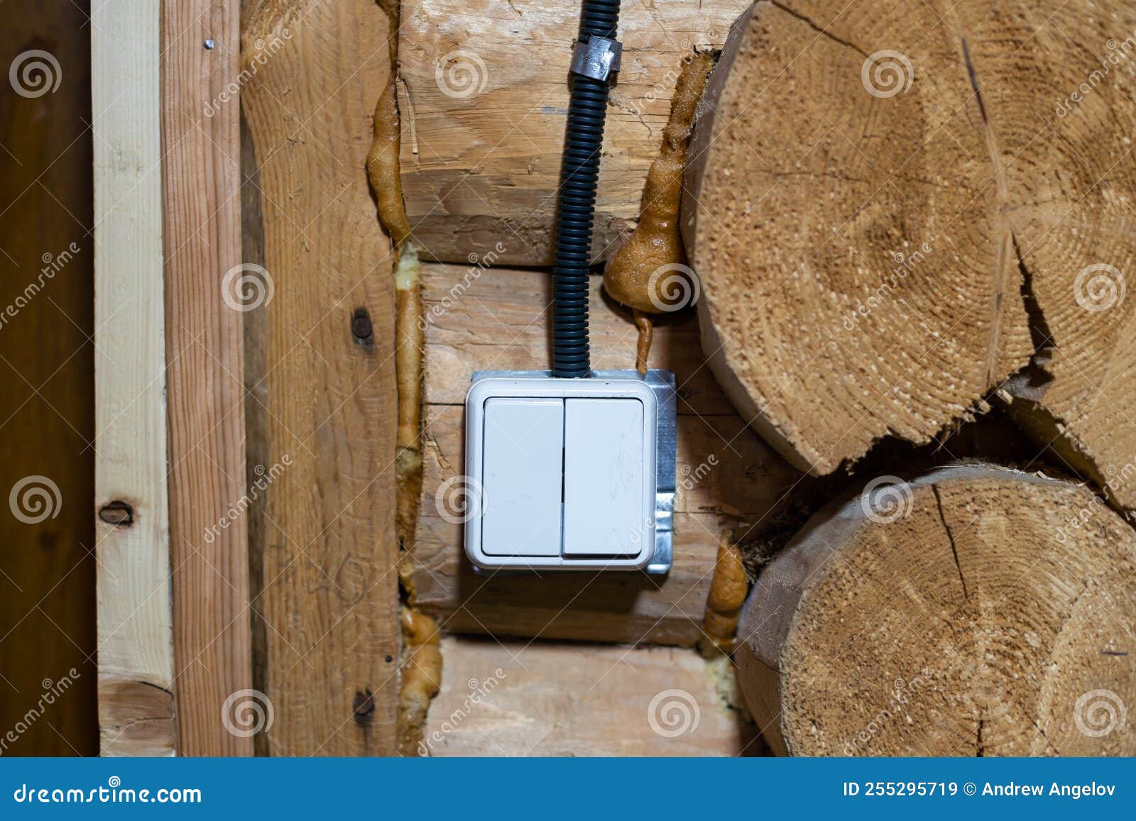 Electrical Outlets or Socket Electric on Wooden Building Stock Image ...
