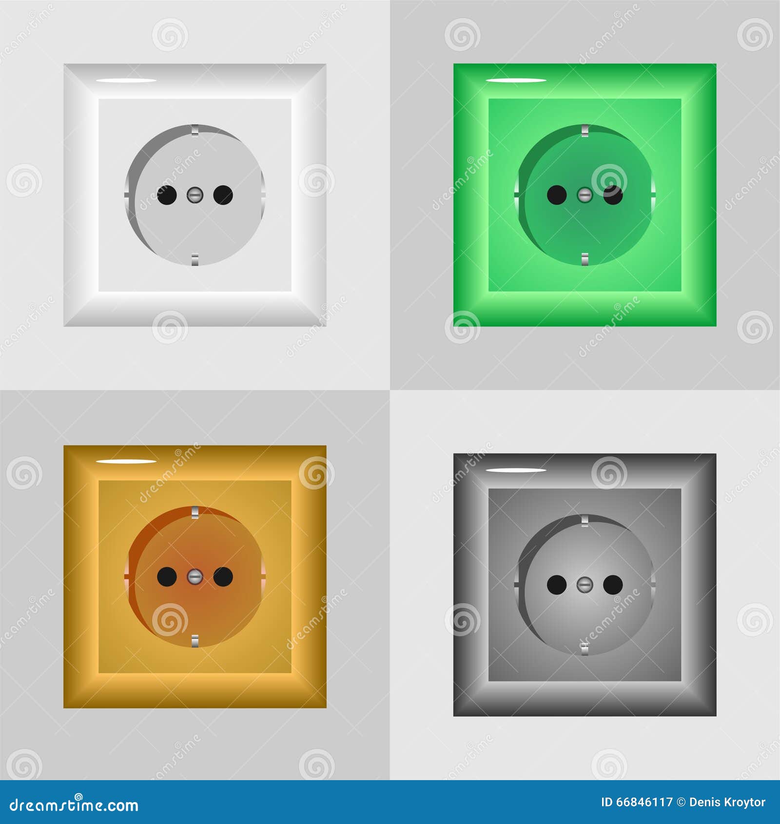 Electrical Outlets on the Wall Stock Illustration - Illustration of ...