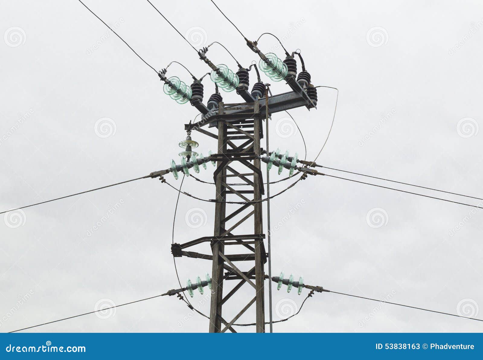 Electrical overhead line stock image. Image of cable - 53838163
