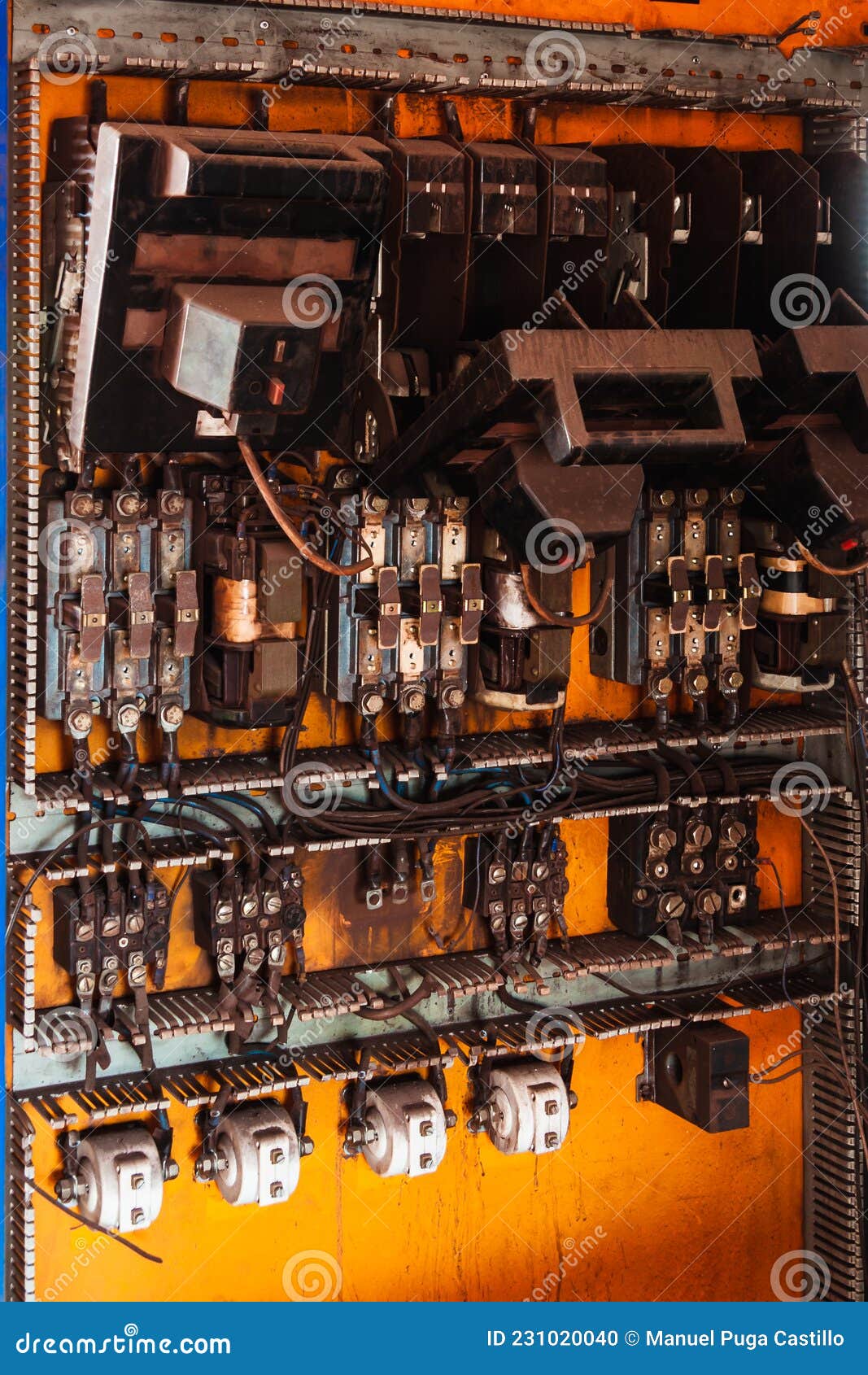 Electrical Panel Of An Abandoned Assembly Plant. Rusty Electrical ...