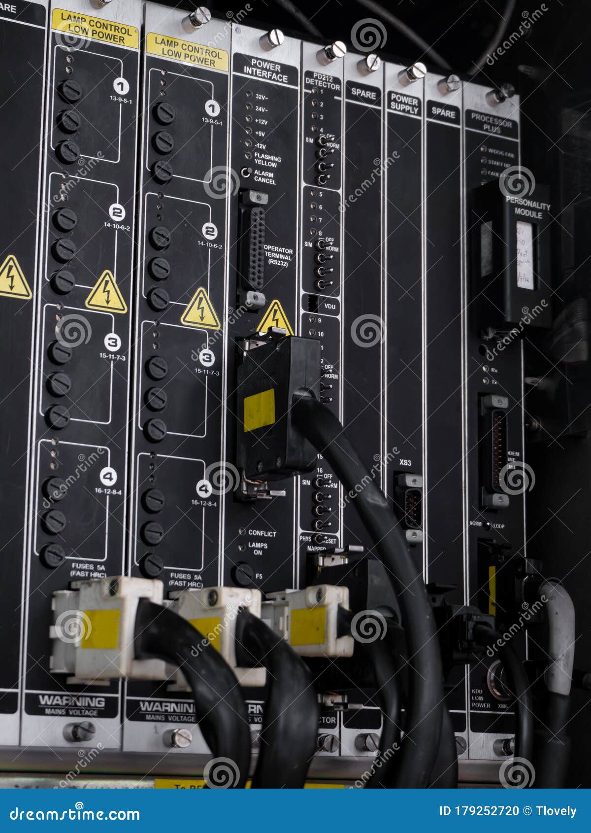 Electrical Panel at a Assembly Line Factory. Controls and Switches ...