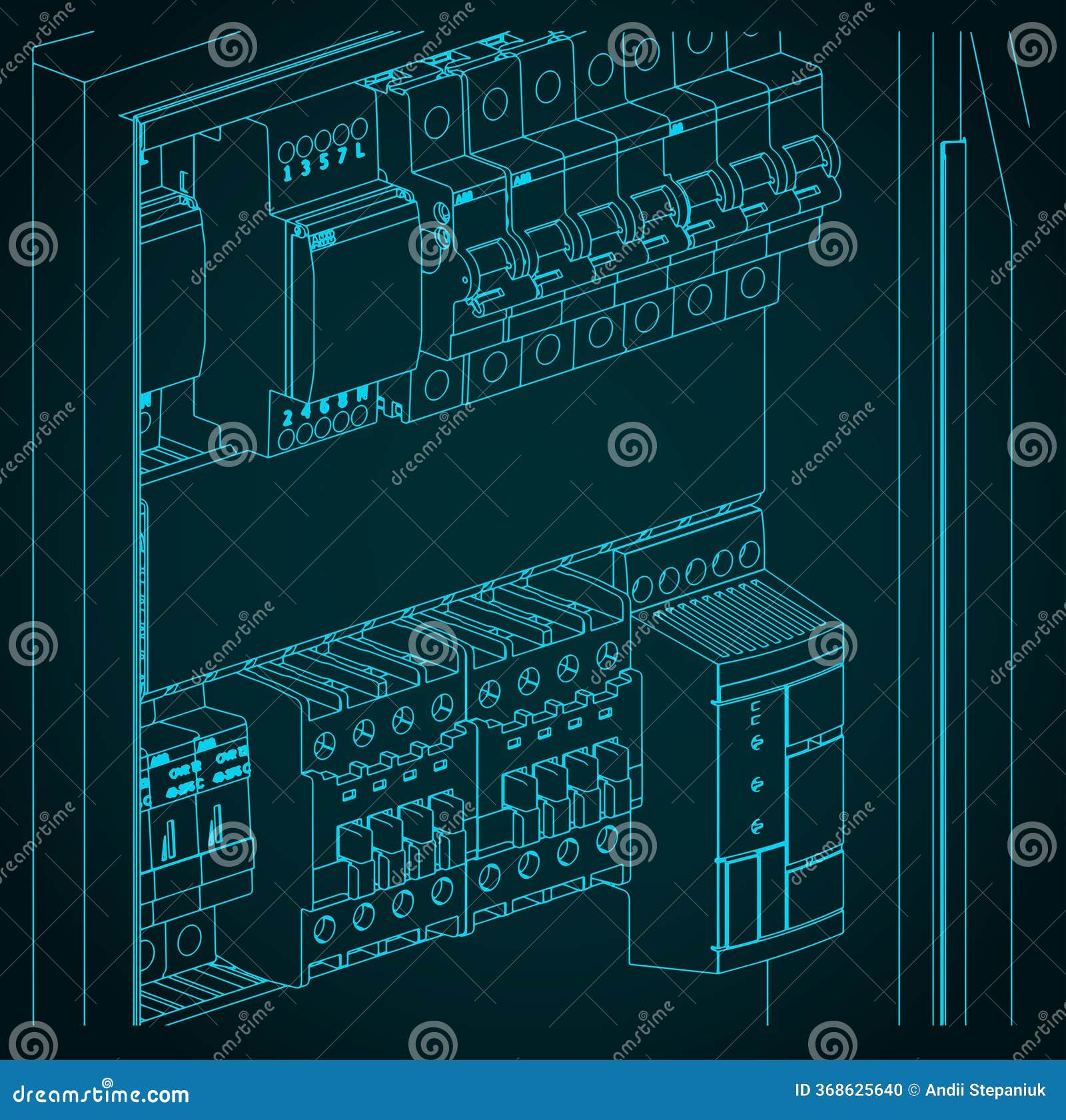Electrical Panel With Magnetic Contactor And Voltage Control Relay ...