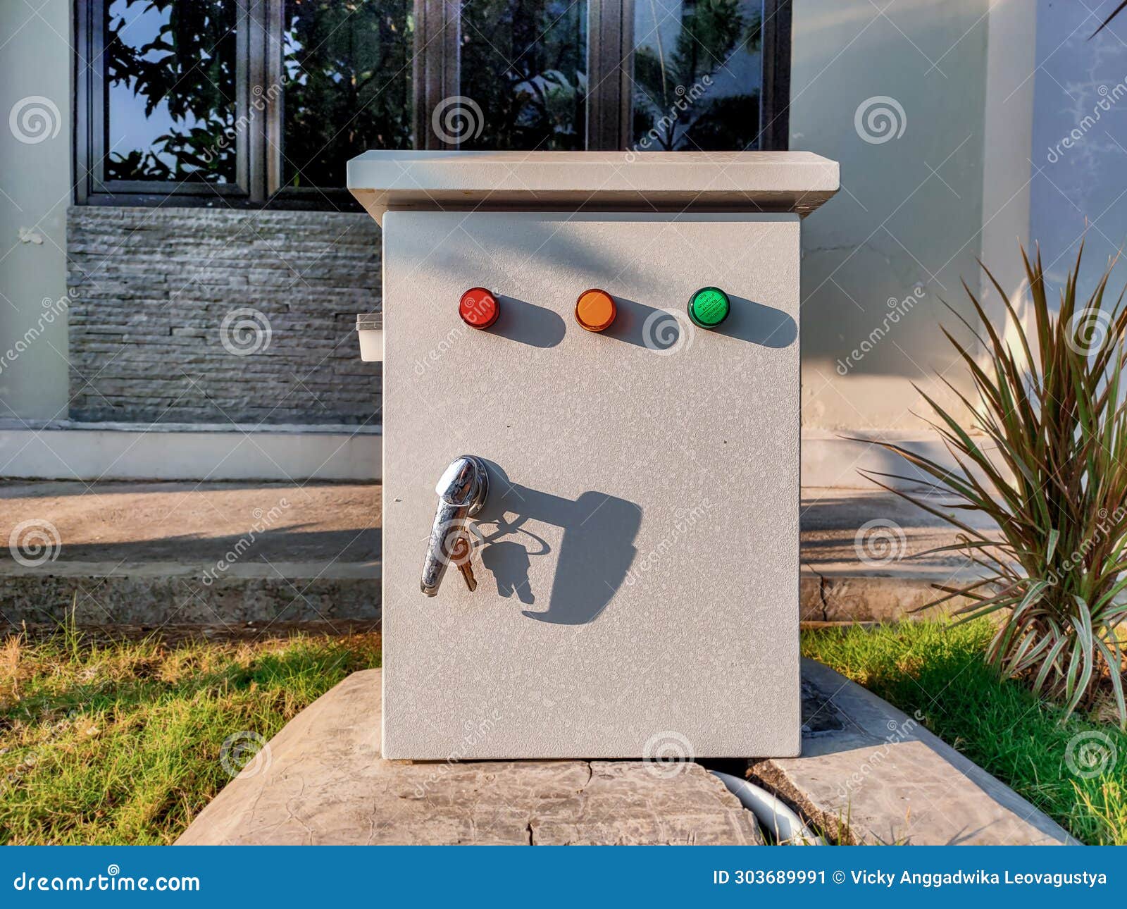 An Electrical Panel Box Exposed To Morning Sunlight Stock Image - Image ...