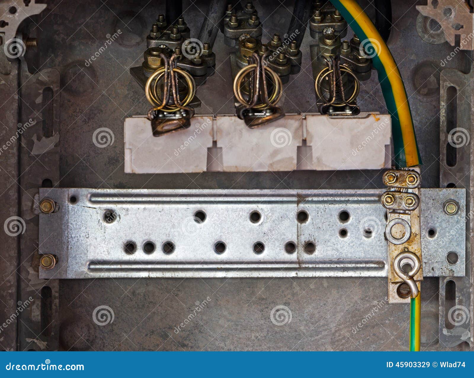 Electrical Panel and Cables in Old Factory Stock Image - Image of cable ...