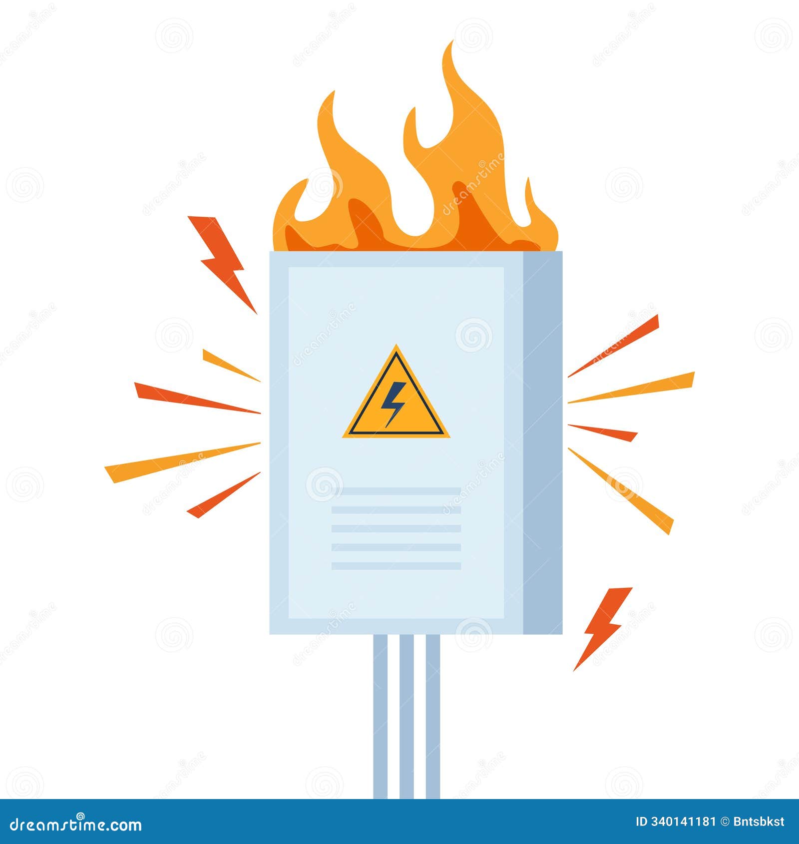 The Electrical Panel Caught On Fire. Damaged Switchboard. Danger ...