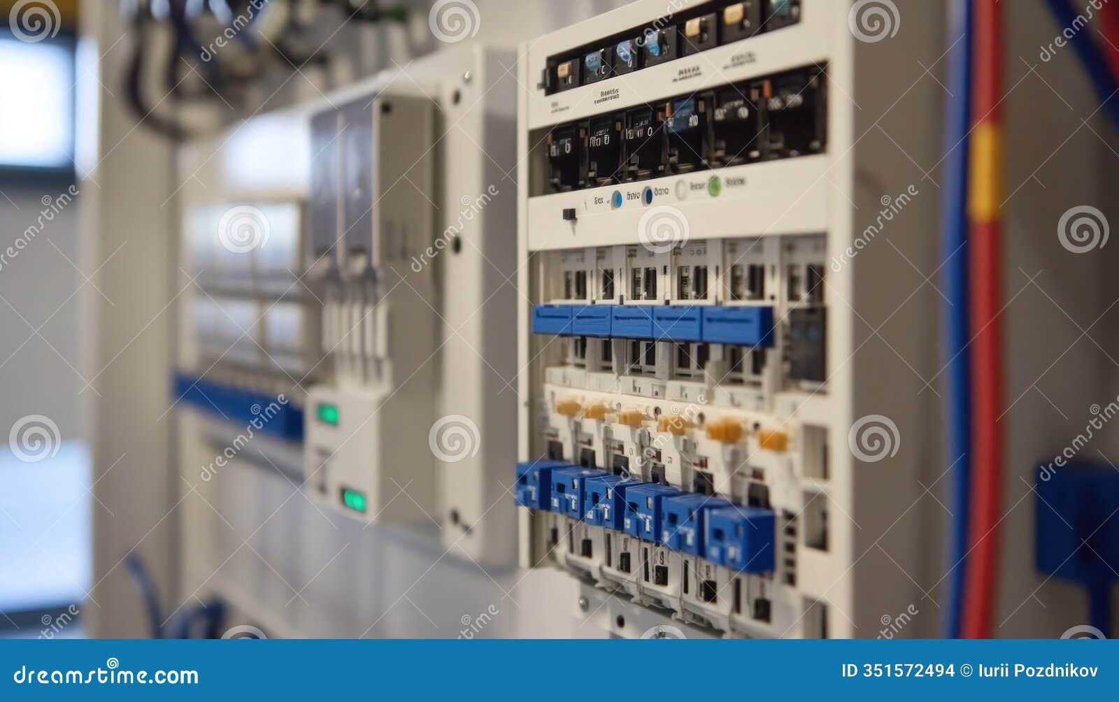 Electrical Panel with Circuit Breakers Managing Power Distribution in ...