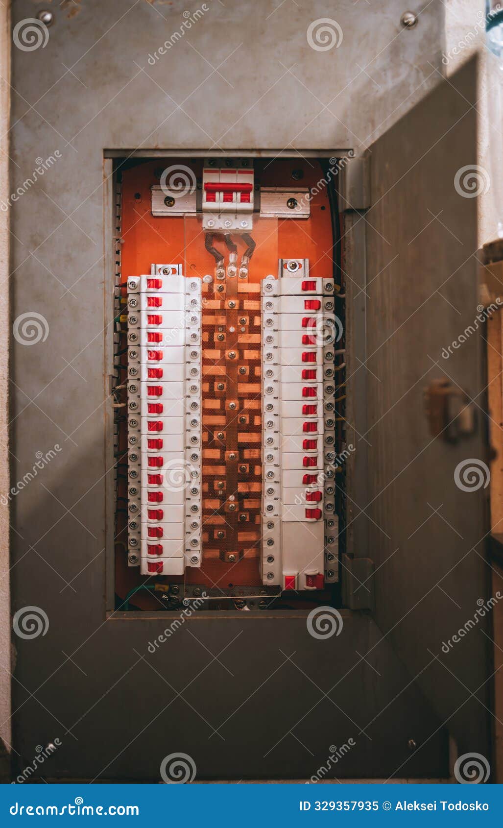 Electrical Panel with Circuit Breakers Stock Image - Image of ...