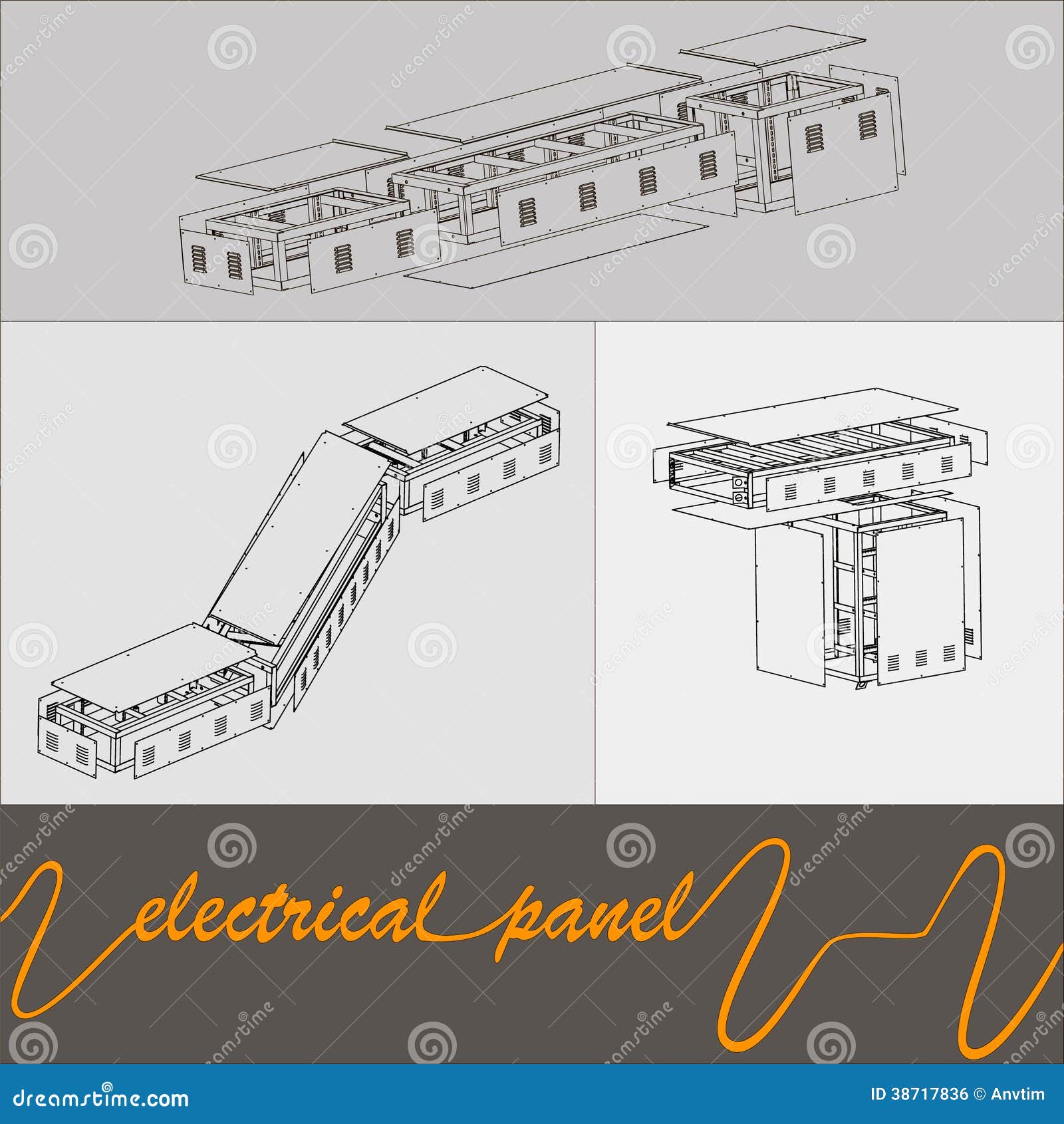 Electrical Panel Connection Stock Vector - Illustration of cables ...