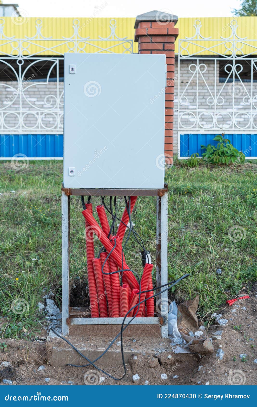 Electrical Panel at the Construction Site. Transformer Box with ...