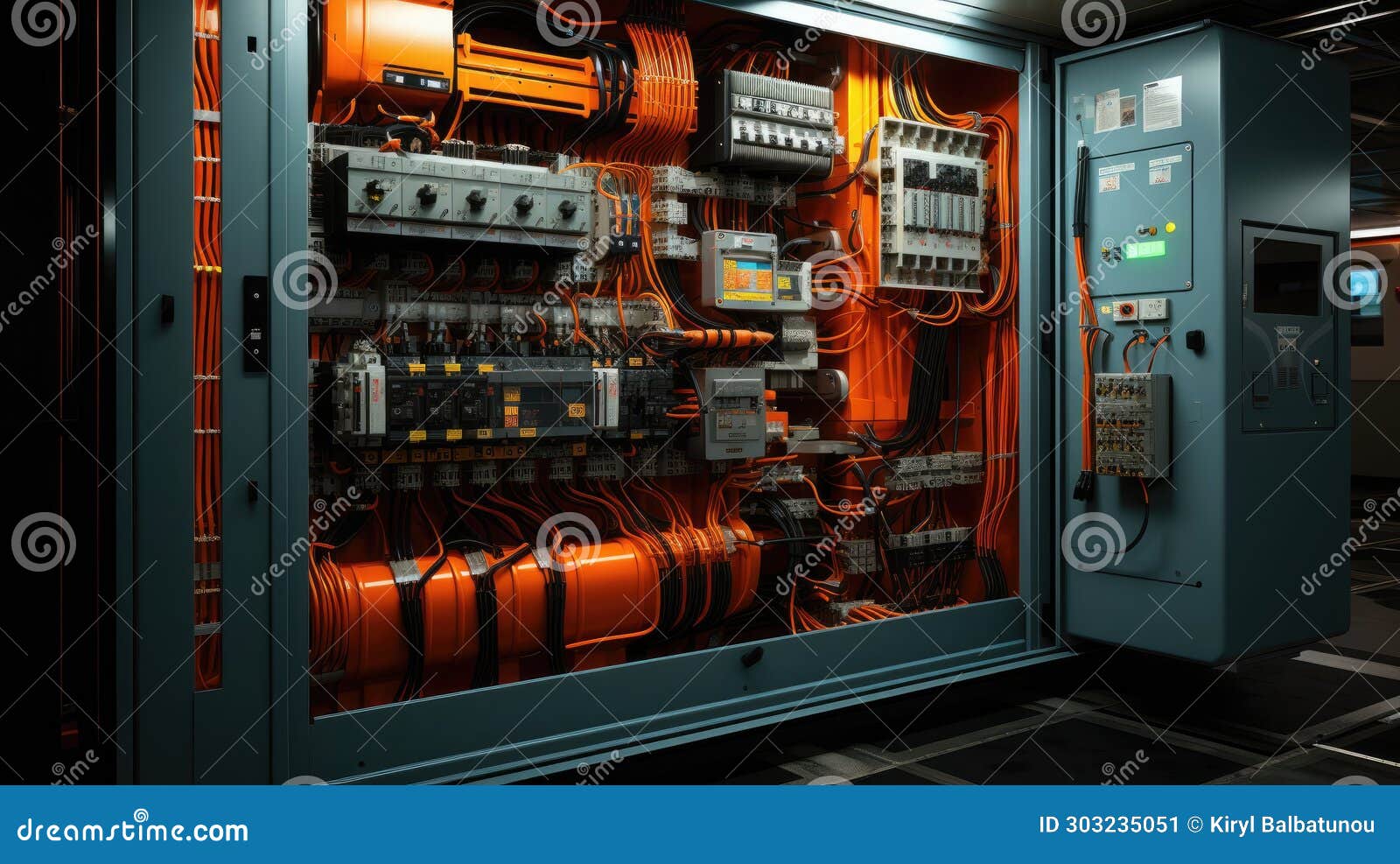 Electrical Panel in the Control Panel of an Electrical Cabinet Cell ...