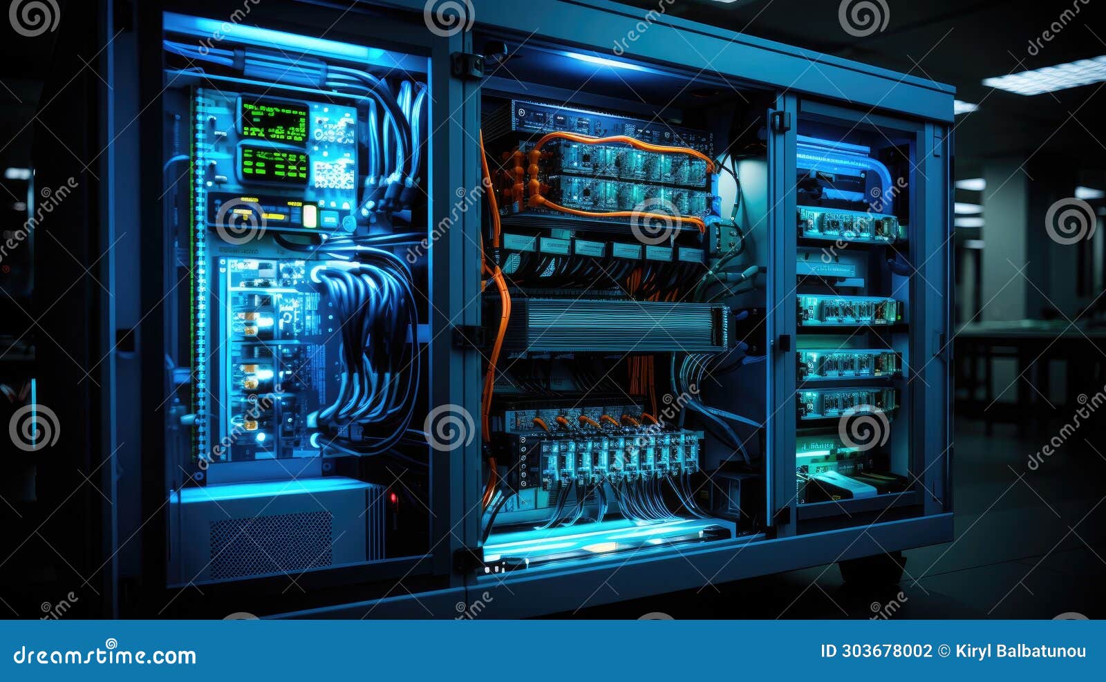Electrical Panel in the Control Panel of an Electrical Cabinet Cell ...