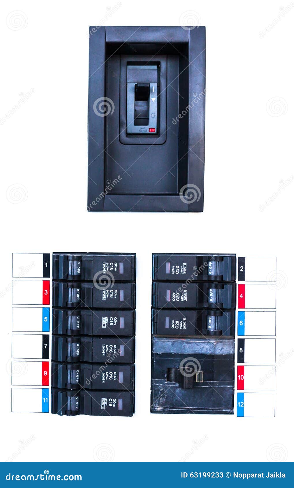 Electrical Panel Controls and Switches Stock Image - Image of line ...