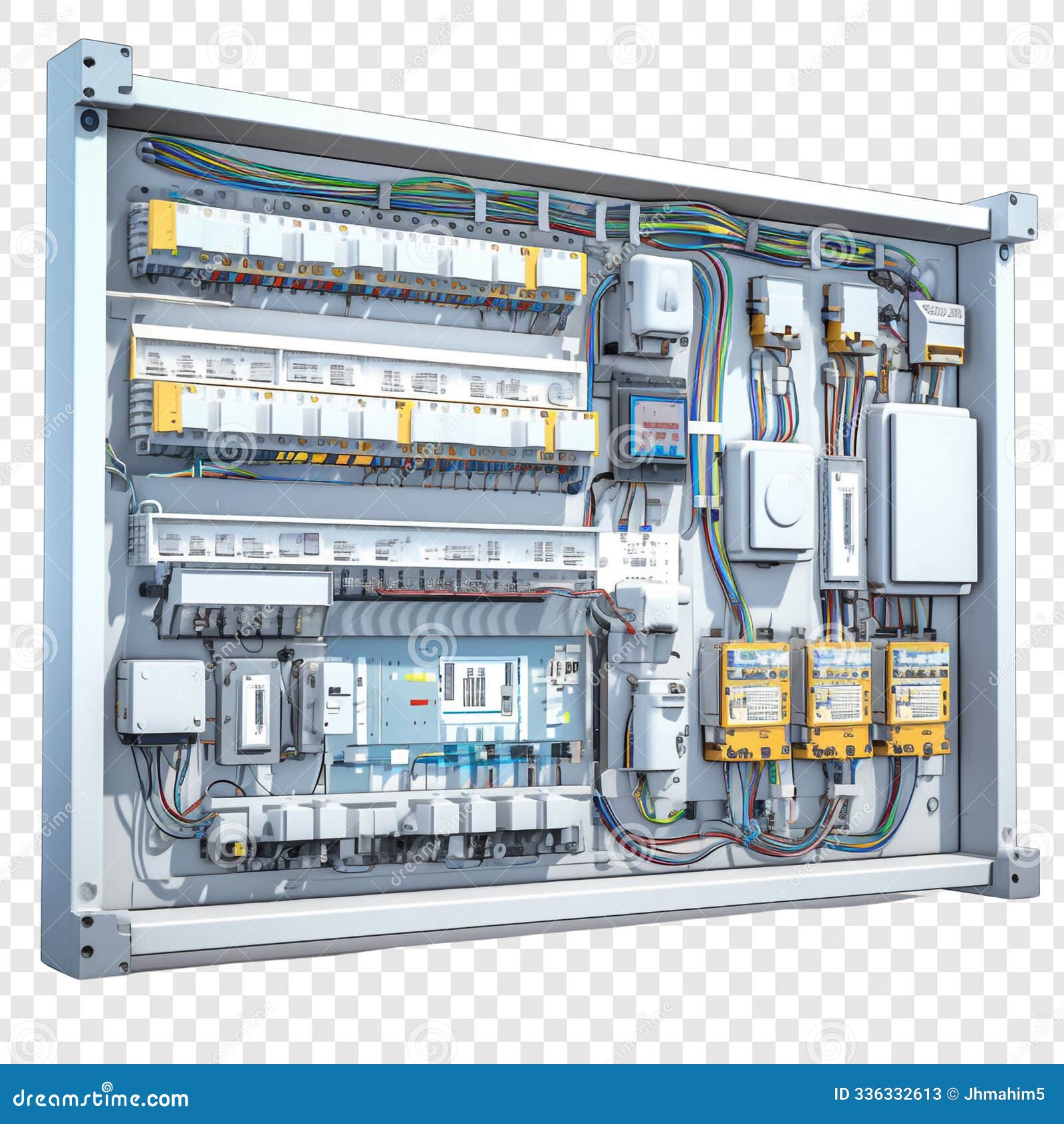 Electrical Panel Detailed View of Complex Wiring System Stock ...