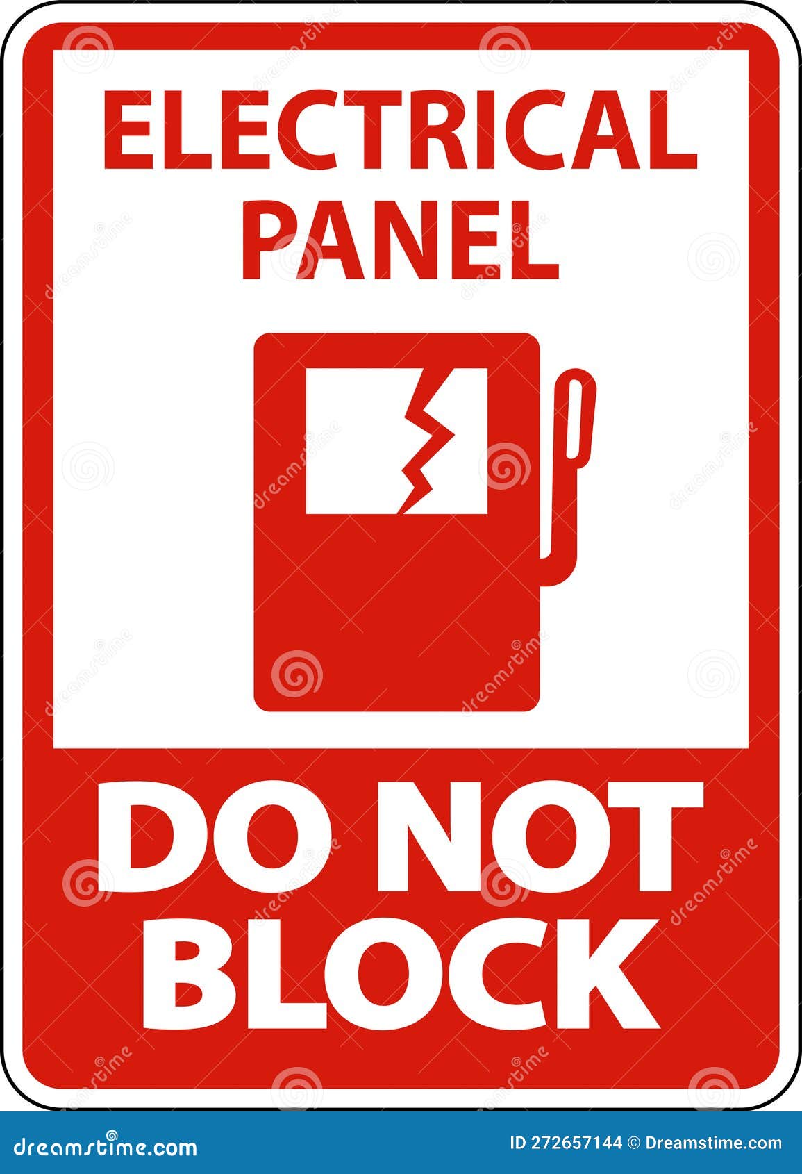 Electrical Panel Do Not Block Floor Label Stock Vector - Illustration ...