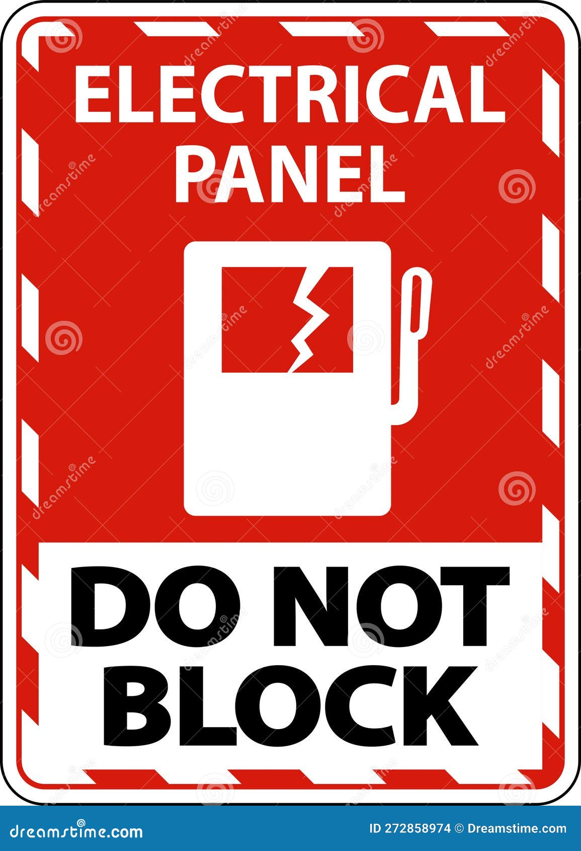 Electrical Panel Do Not Block Floor Label Stock Vector - Illustration ...
