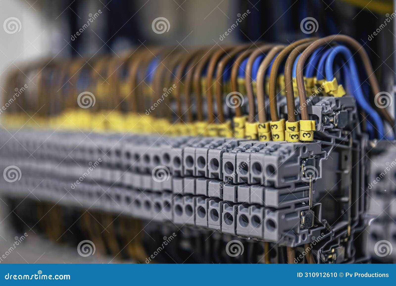 Electrical Panel with Fuses and Contactors, Close-up. Stock Photo ...