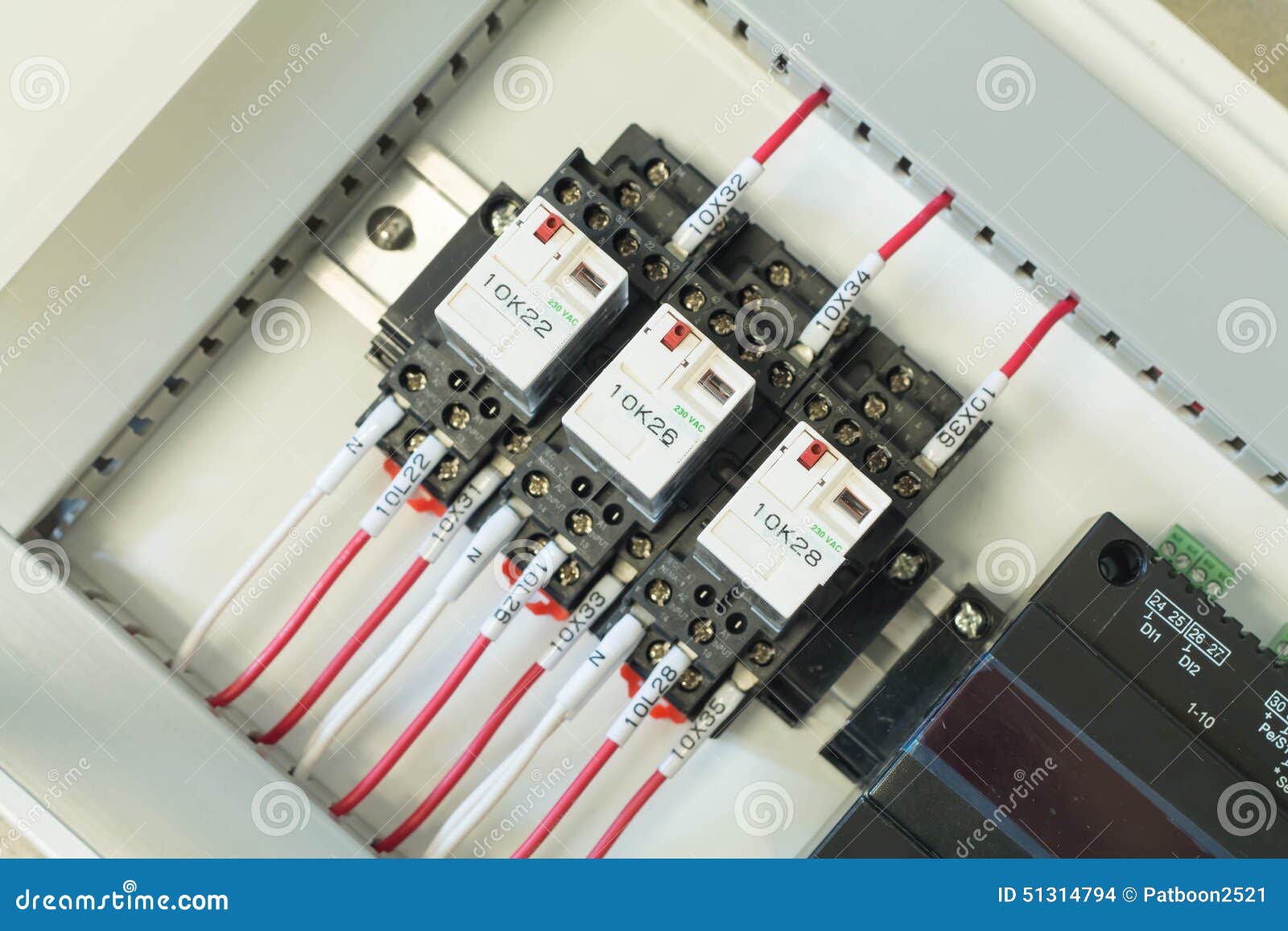 Electrical Panel with Fuses and Contactors. Stock Photo - Image of ...