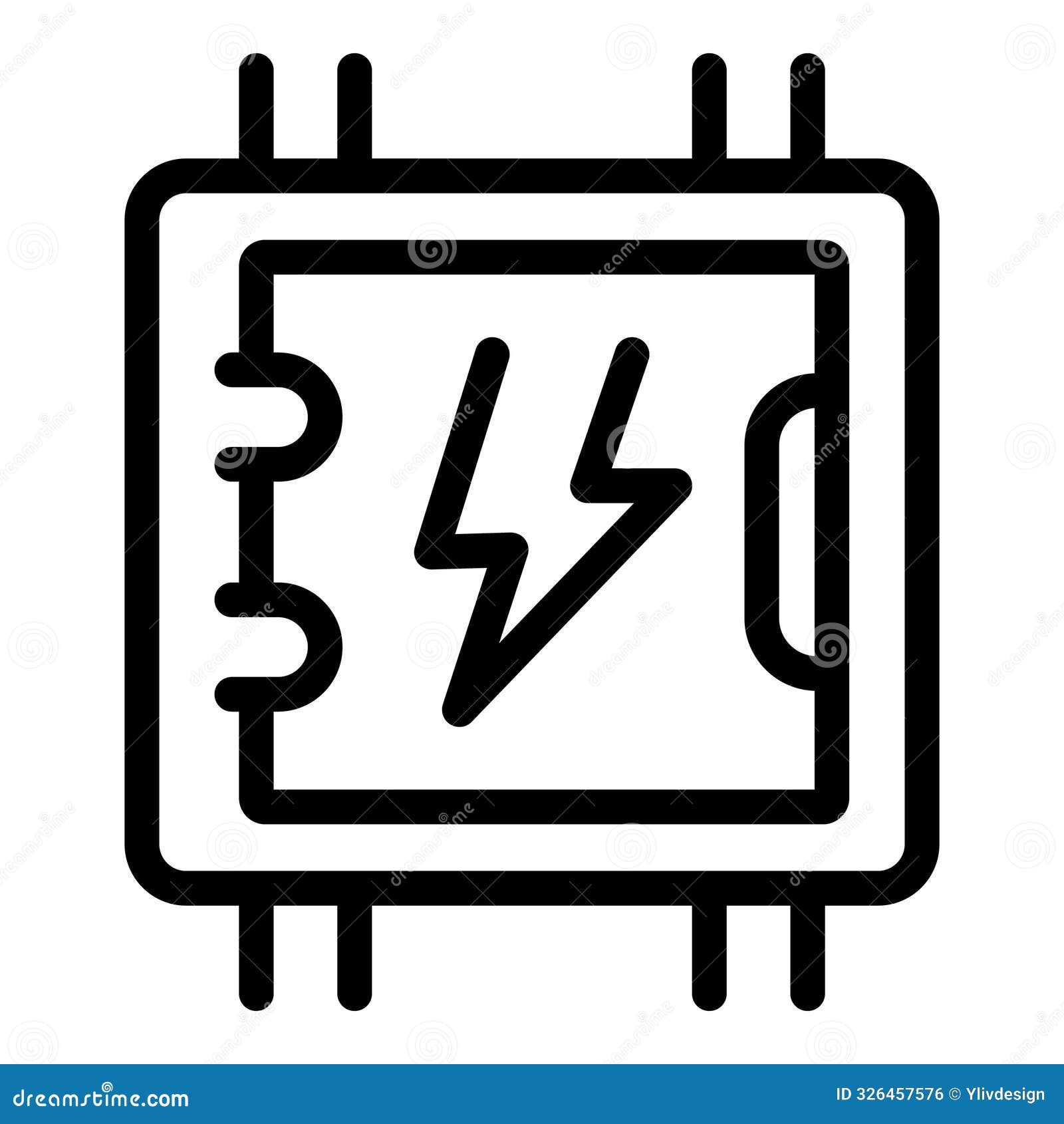 Electrical Panel Icon Representing Power Distribution System Stock ...