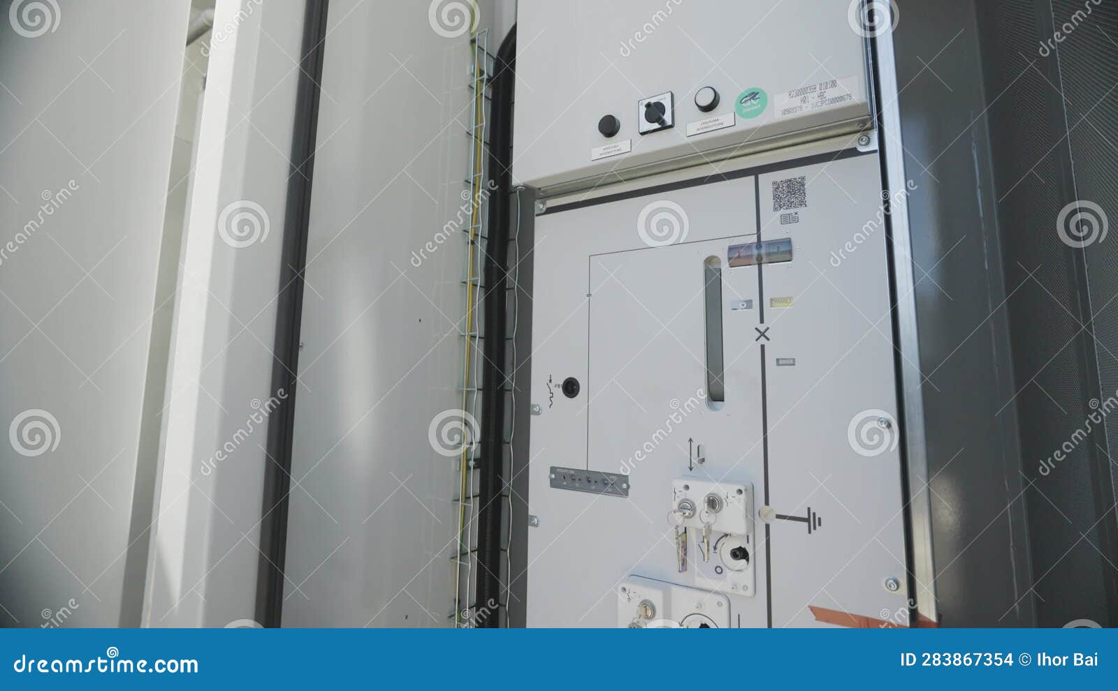 Electrical Panel of an Industrial Generator. Distribution Board of the ...