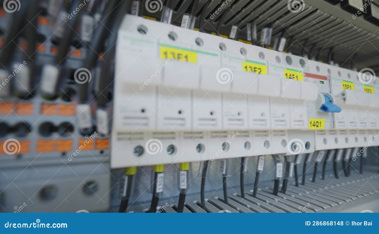 Electrical Panel of an Industrial Generator. Distribution Board of the ...