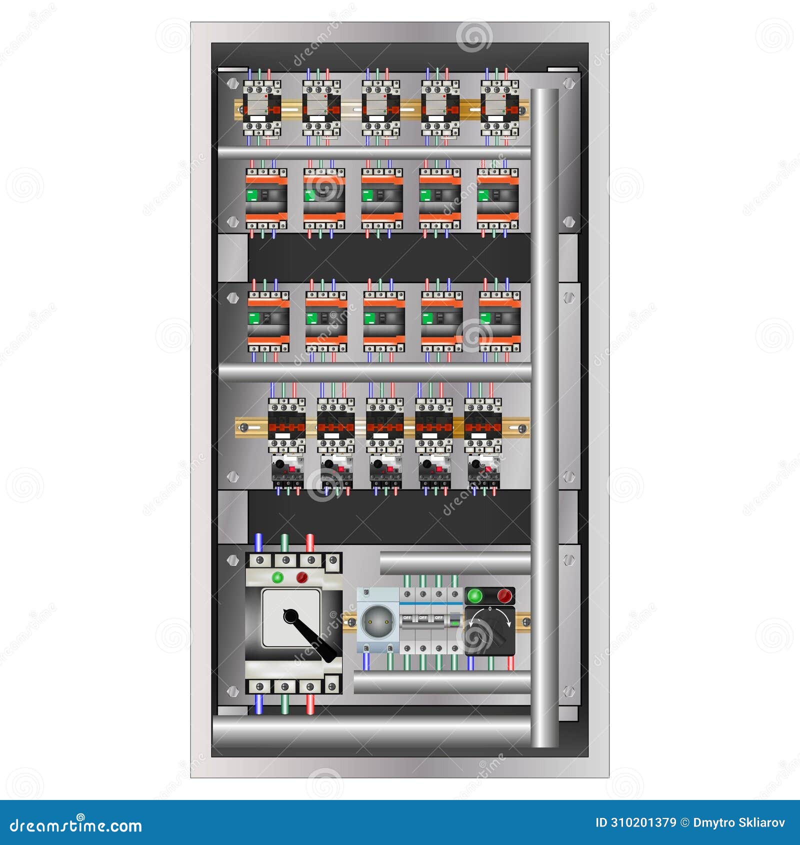 Magnetic Contactor Isolated On White Background Cartoon Vector ...