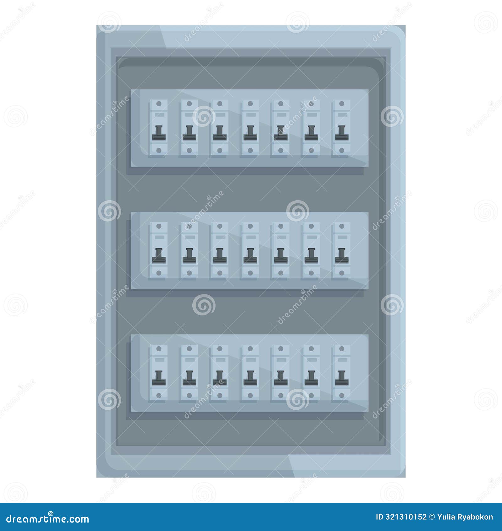 Electrical Panel with Multiple Circuit Breakers Controlling Power ...