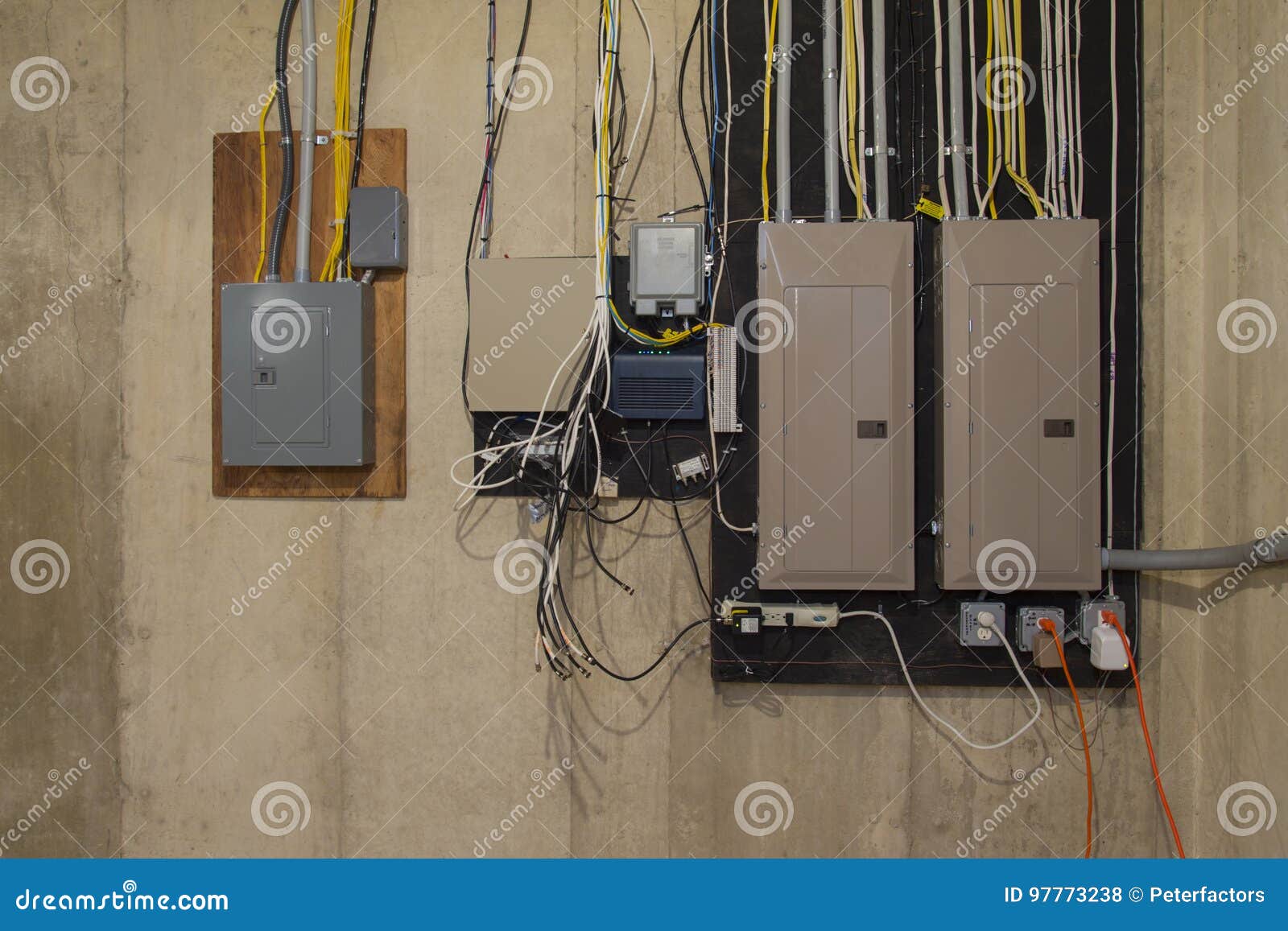Electrical panel stock photo. Image of closet, electricity - 97773238
