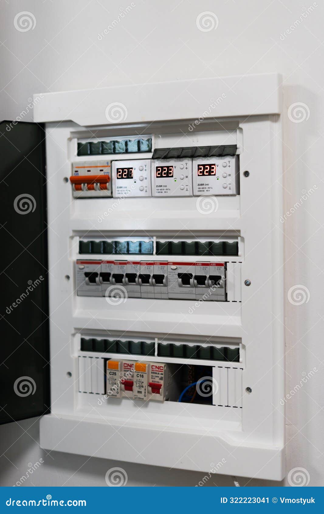 White Electrical Panel, Voltage Relay Editorial Photo - Image of wall ...