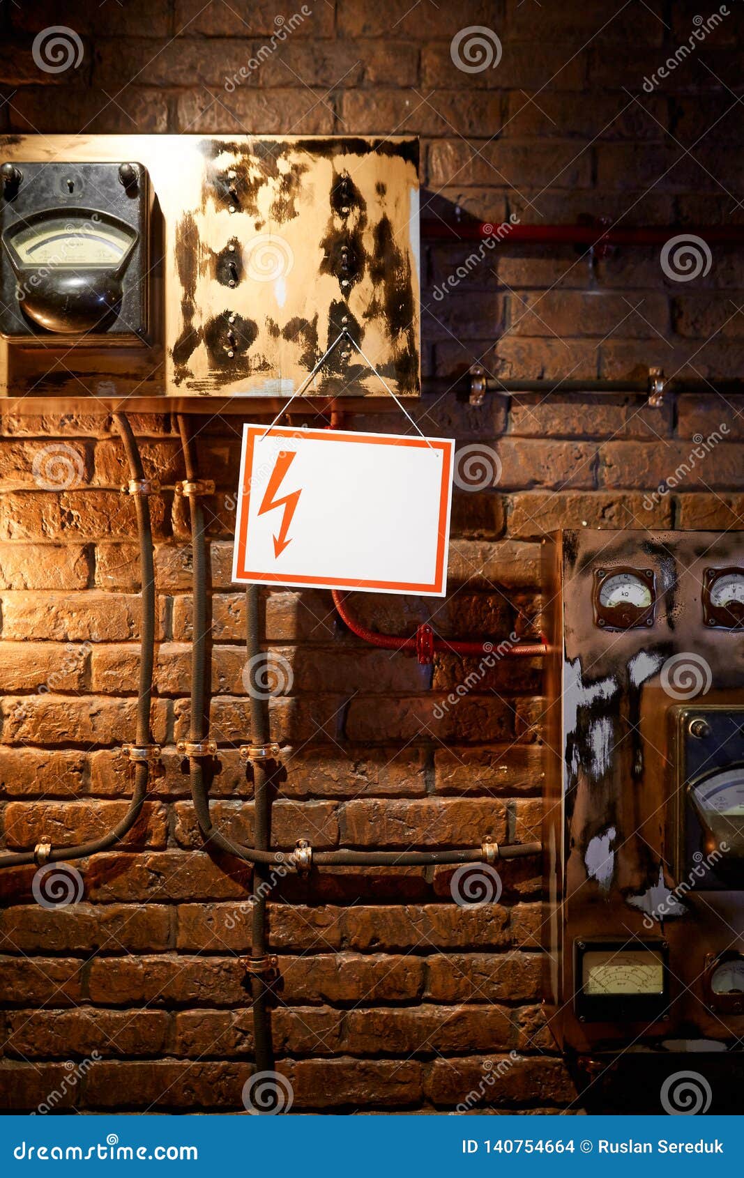 Electrical Panel with a Plate `high Voltage` Stock Photo - Image of ...