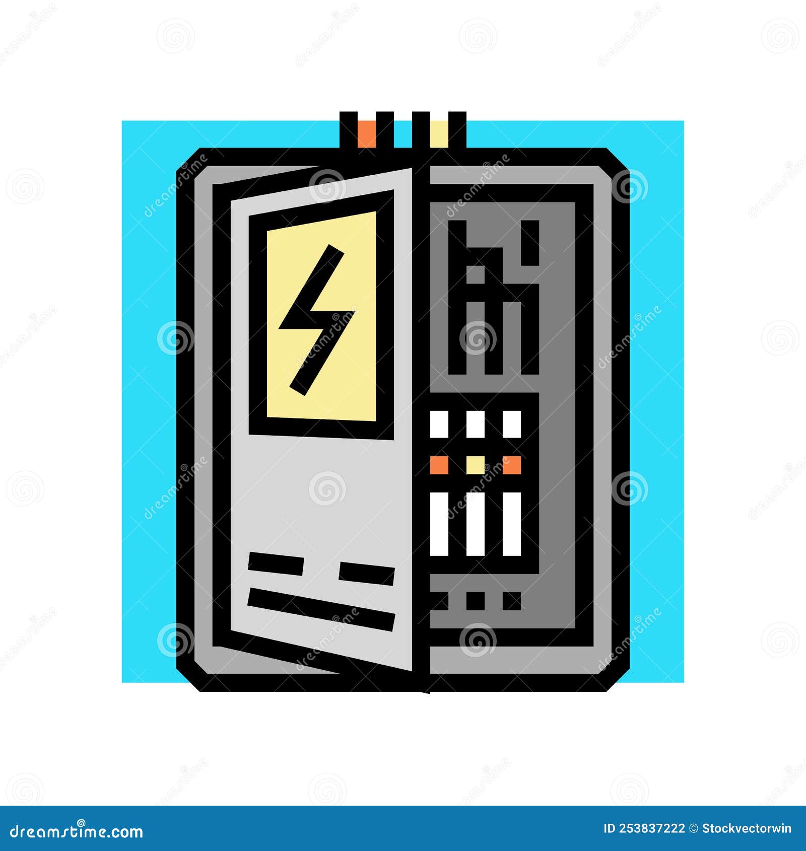 Electrical Panel Residential Color Icon Vector Illustration Stock ...