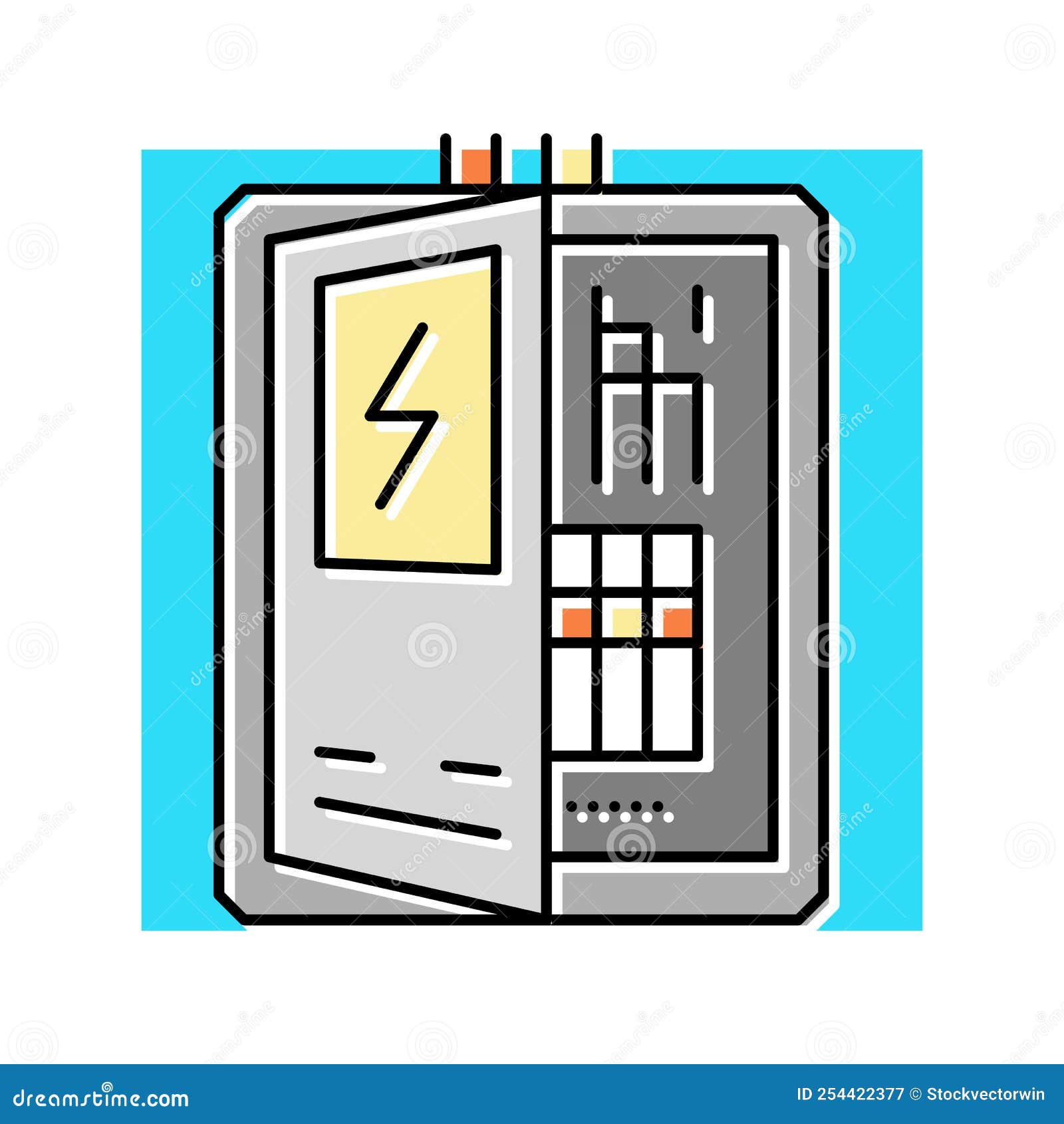 Electrical Panel Residential Color Icon Vector Illustration Stock ...