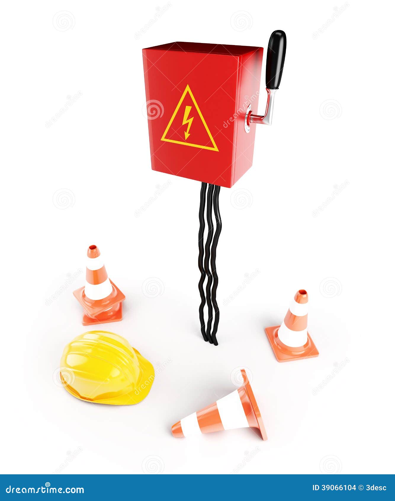 Electrical Panel Road Cone Hardhat Stock Illustration - Illustration of ...