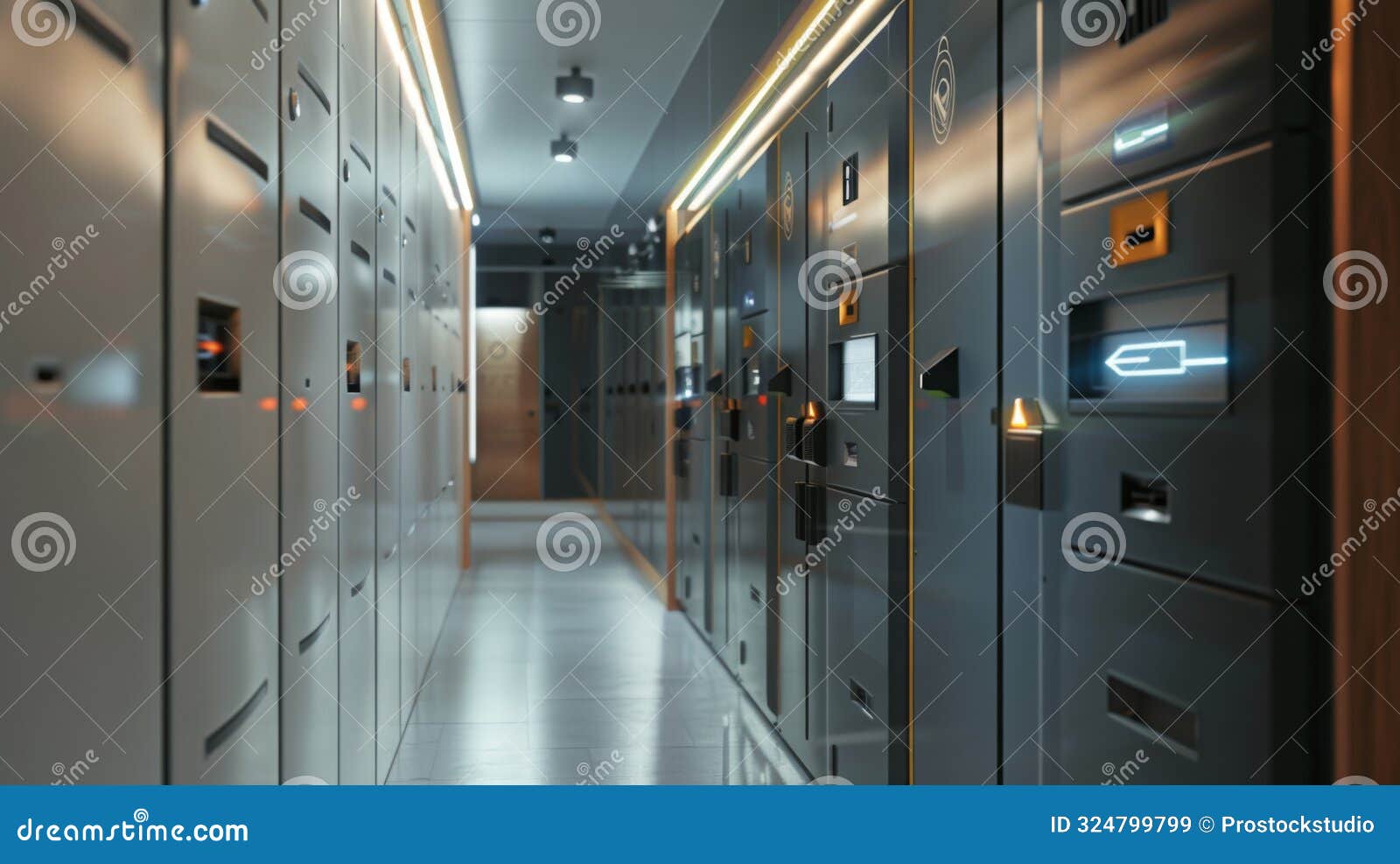 Electrical Panel Room with Illuminated Display Stock Image - Image of ...