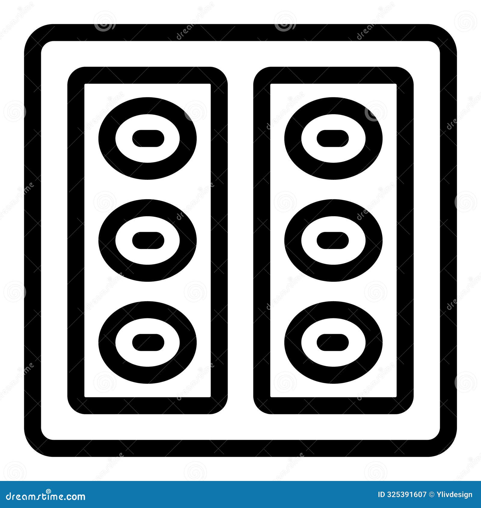 Electrical Panel with Six Sockets Showing Power Supply Stock ...