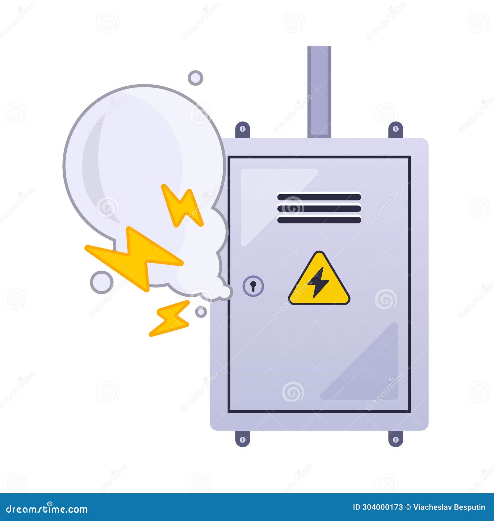 Damaged Switchboard. Cartoon Flat Illustration | CartoonDealer.com ...